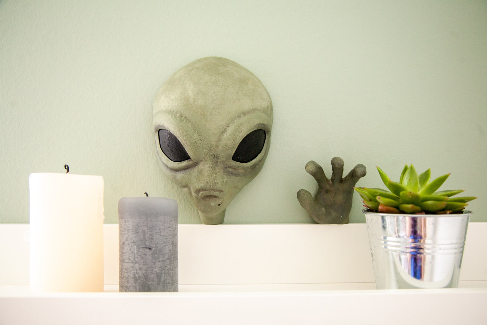Cute Alien Head Decor Art Alien Wall Decor Sci Fi Fantasy - Etsy