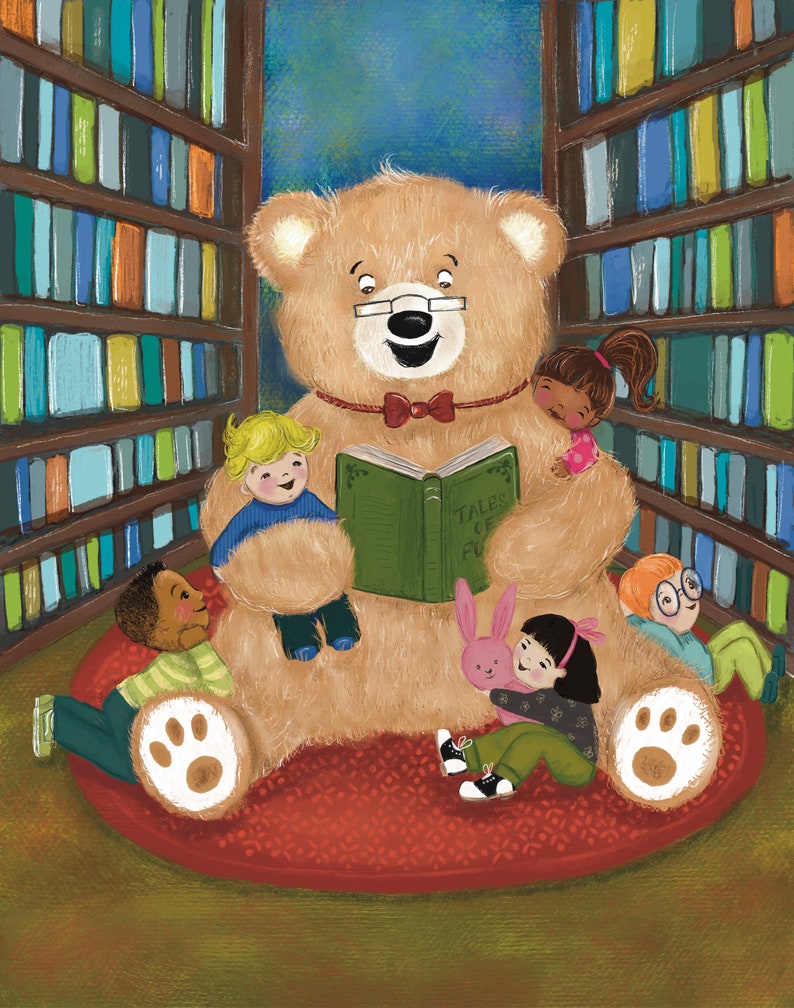 Teddy Bear Story Time Poster for the Love of Reading, Libraries and ...