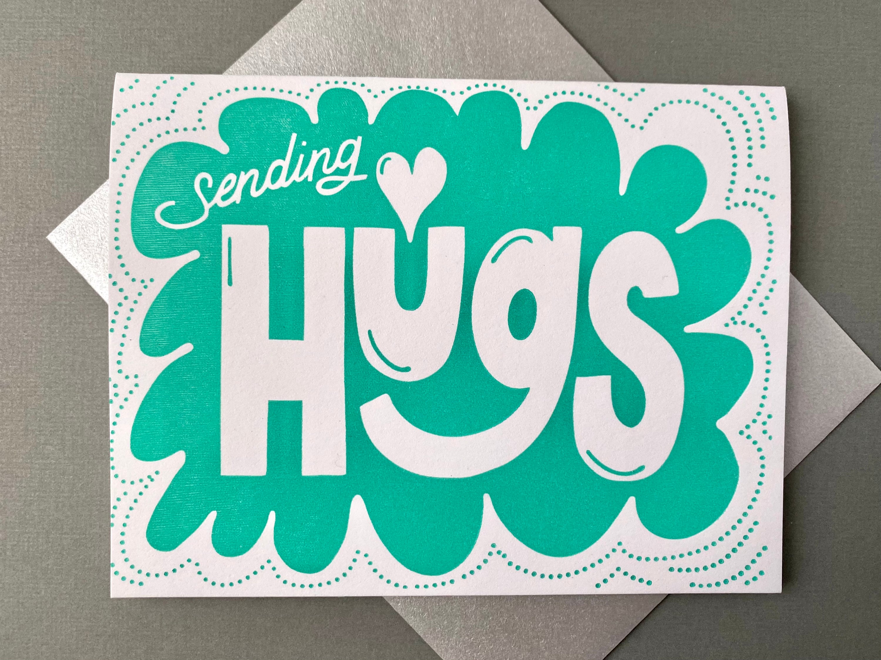Sending Hugs Letterpress Greeting Card for Friends and Family to Share ...