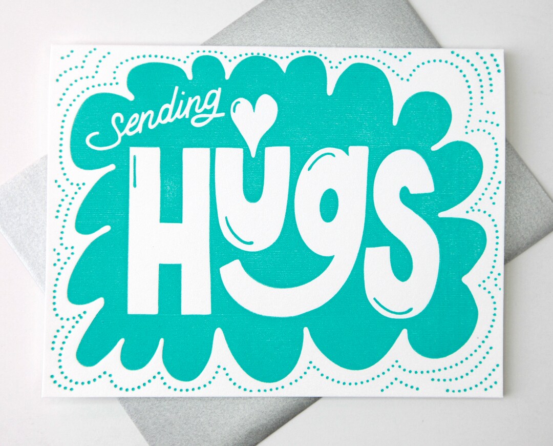 Sending Hugs Letterpress Greeting Card for Friends and Family to Share ...