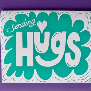 Sending Hugs Letterpress Greeting Card for Friends and Family to Share ...