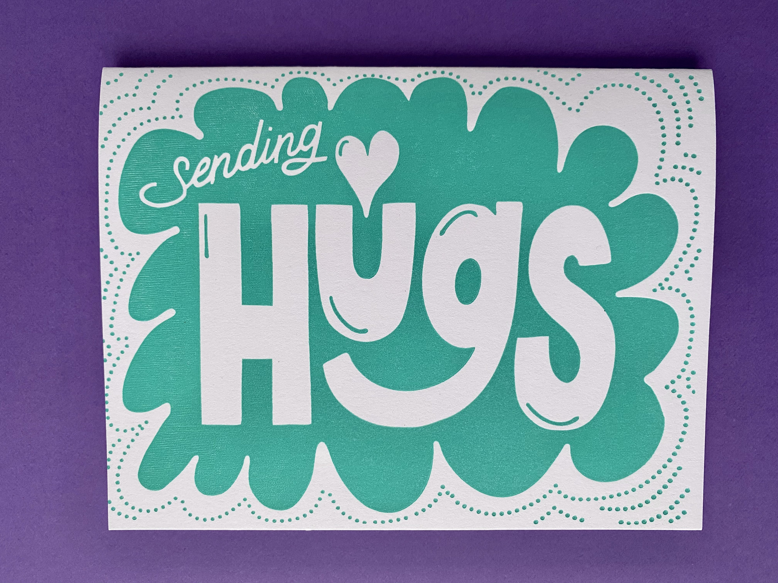 Sending Hugs Letterpress Greeting Card for Friends and Family to Share ...
