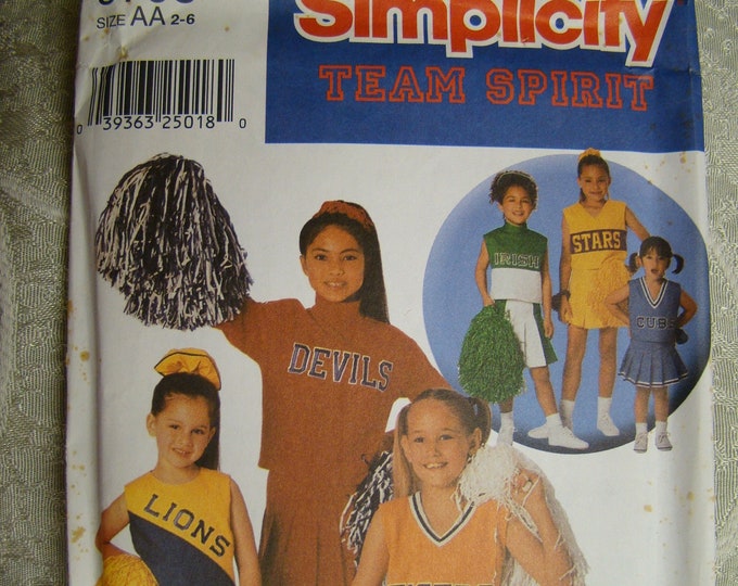2001 Sewing Pattern Cheerleader Child Size Costume Simplicity 9798 Team ...