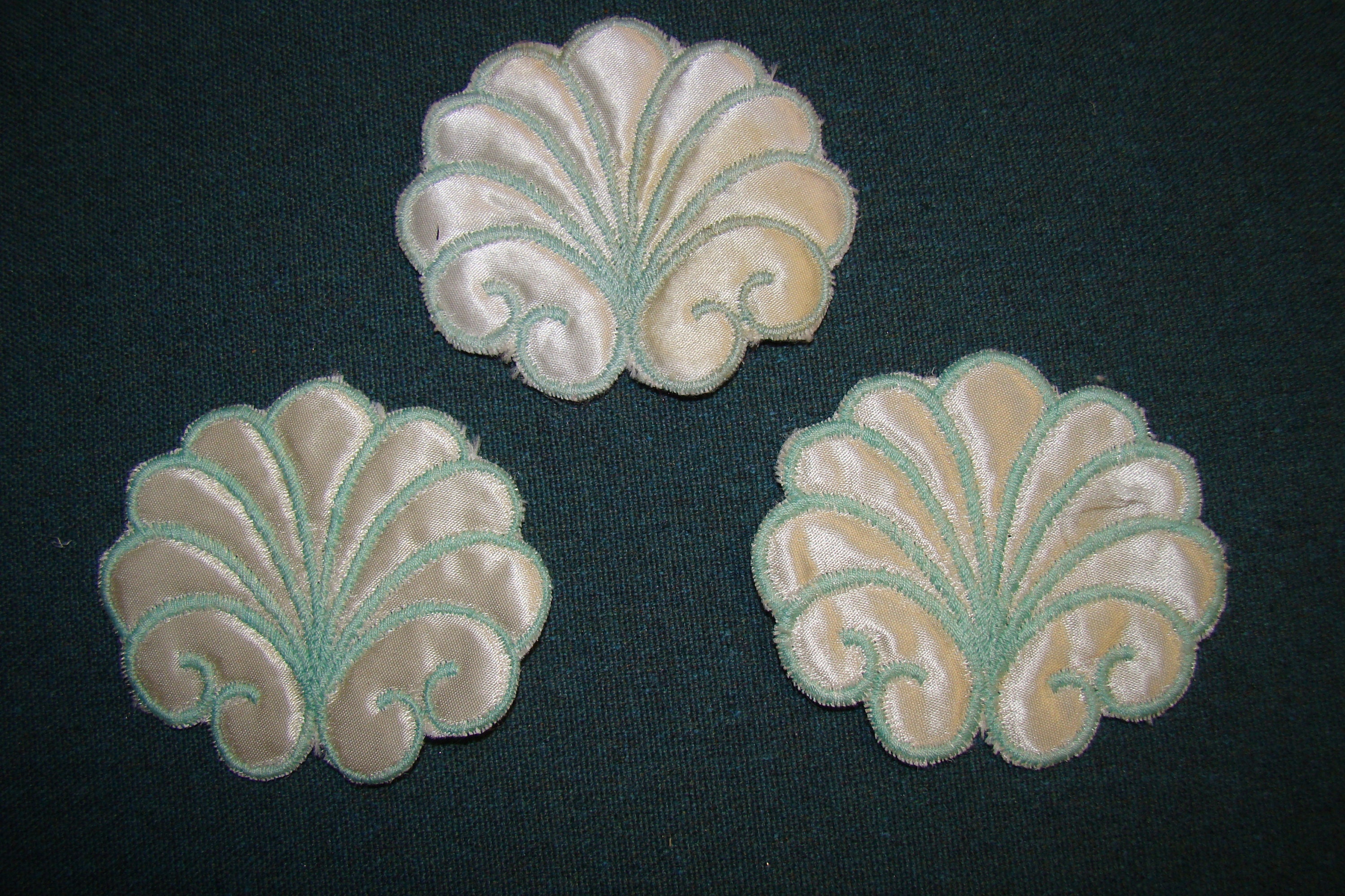 Applique Small Shell Design Quilted Satin Applique - Etsy