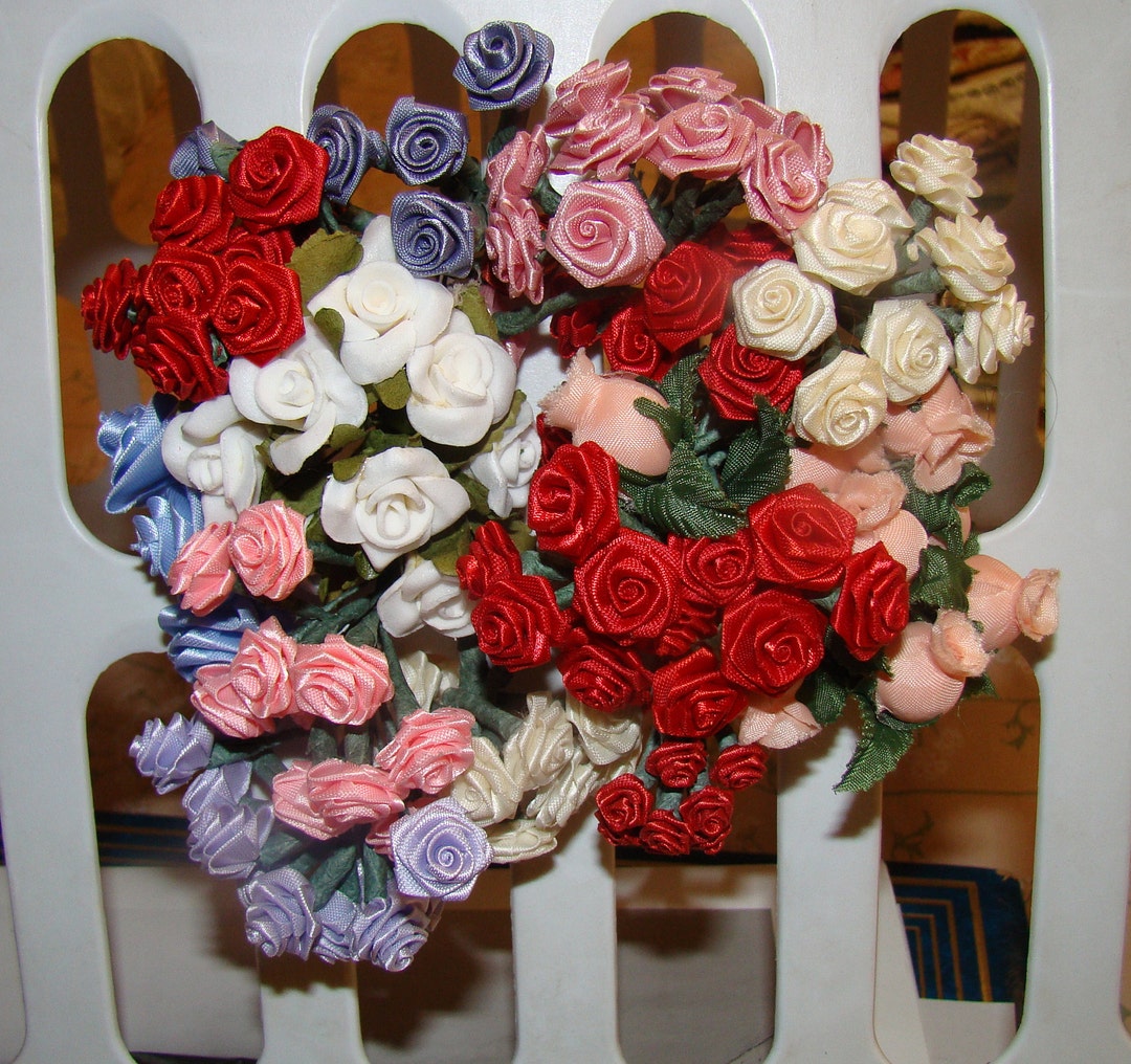 Ribbon Roses Variety Pack Craft Supply Mini Flowers FREE SHIPPING - Etsy