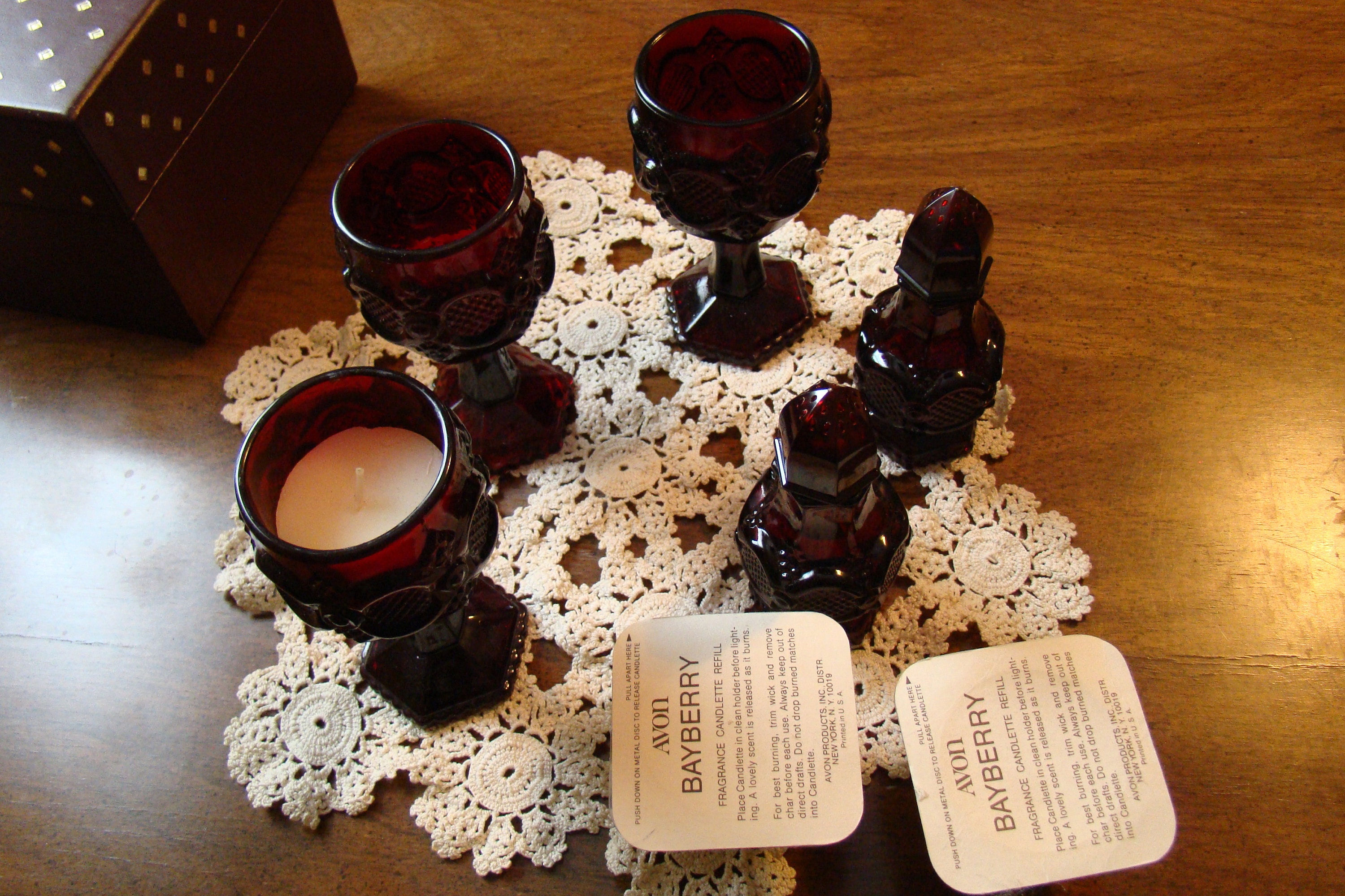 Vintage Avon Ruby Red Cape Cod Set 1970s 8 Piece - Etsy