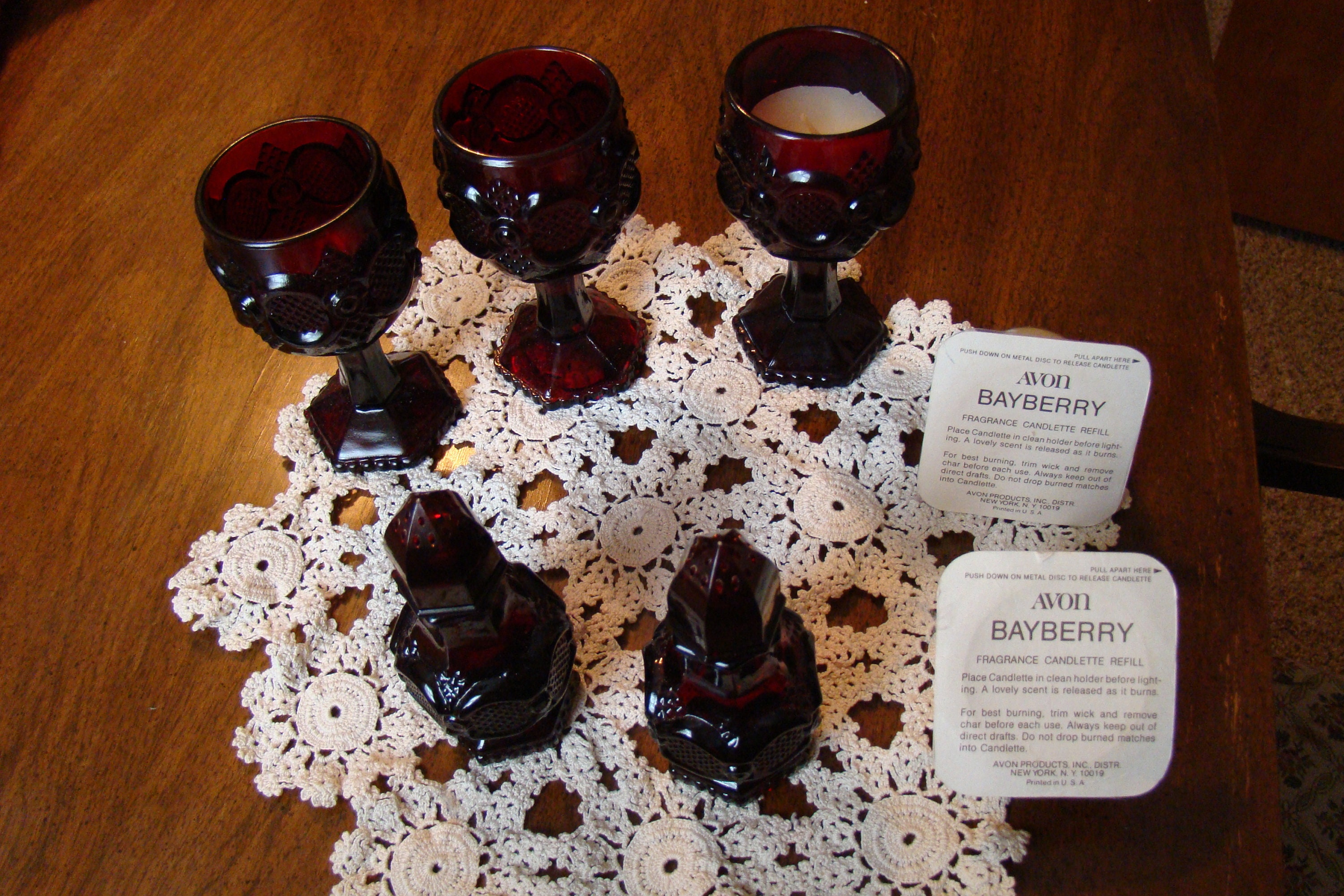 Vintage Avon Ruby Red Cape Cod Set 1970s 8 Piece - Etsy