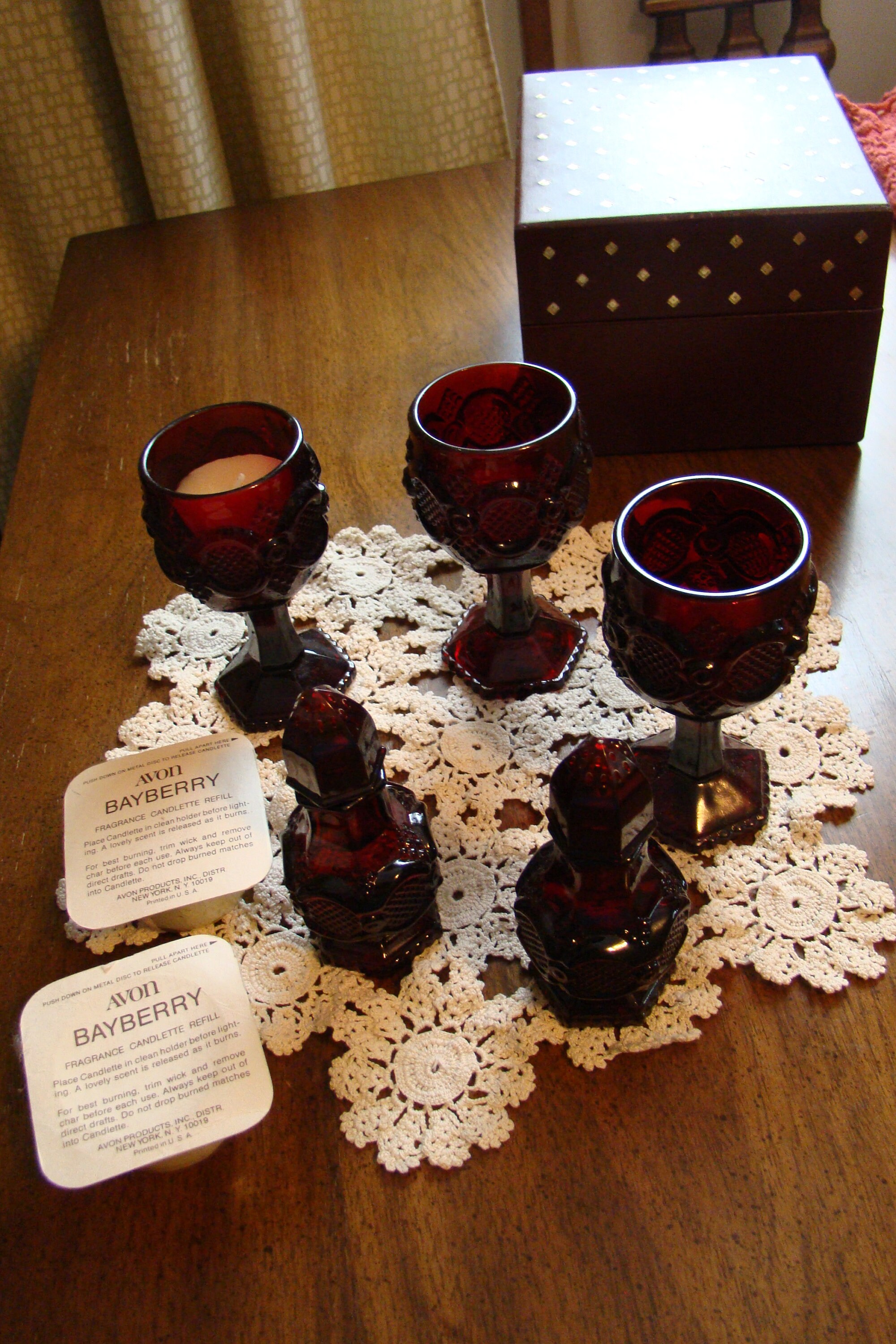 Vintage Avon Ruby Red Cape Cod Set 1970s 8 Piece - Etsy