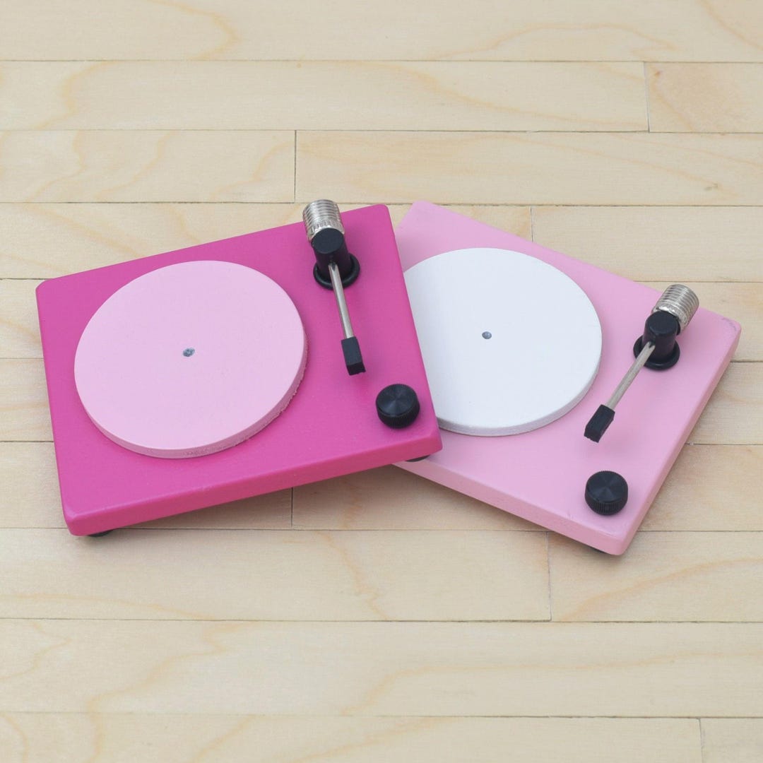 Pink Record Player for 1:6 Scale Doll |solid Wood | Multiple Colors - Etsy