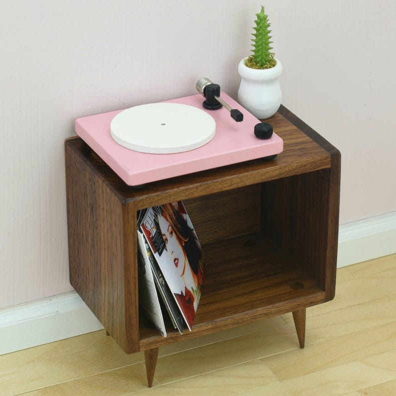 Pink Record Player for 1:6 Scale Doll |solid Wood | Multiple Colors - Etsy