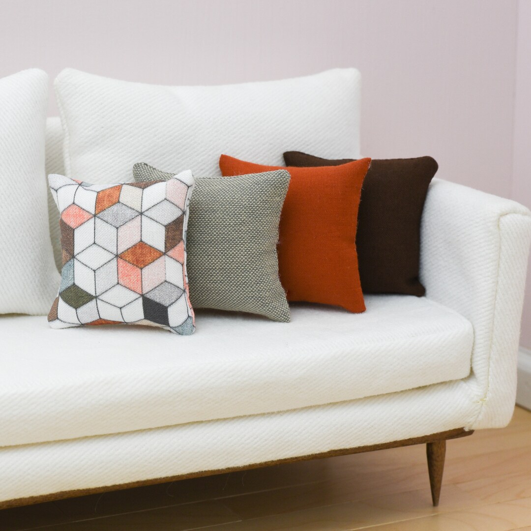 Earthy Geometric Collection | Handmade Doll Throw Pillows | 1:6 or 1/12 ...