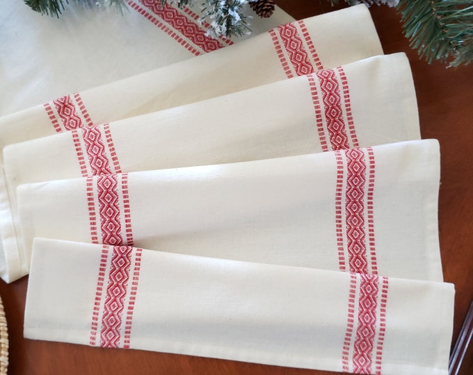 Ivory Christmas Table Runner Scandinavian Christmas Runner | Etsy