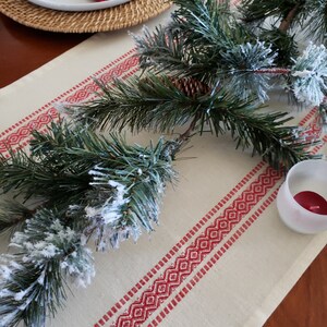 Ivory Christmas Table Runner Scandinavian Christmas Runner - Etsy