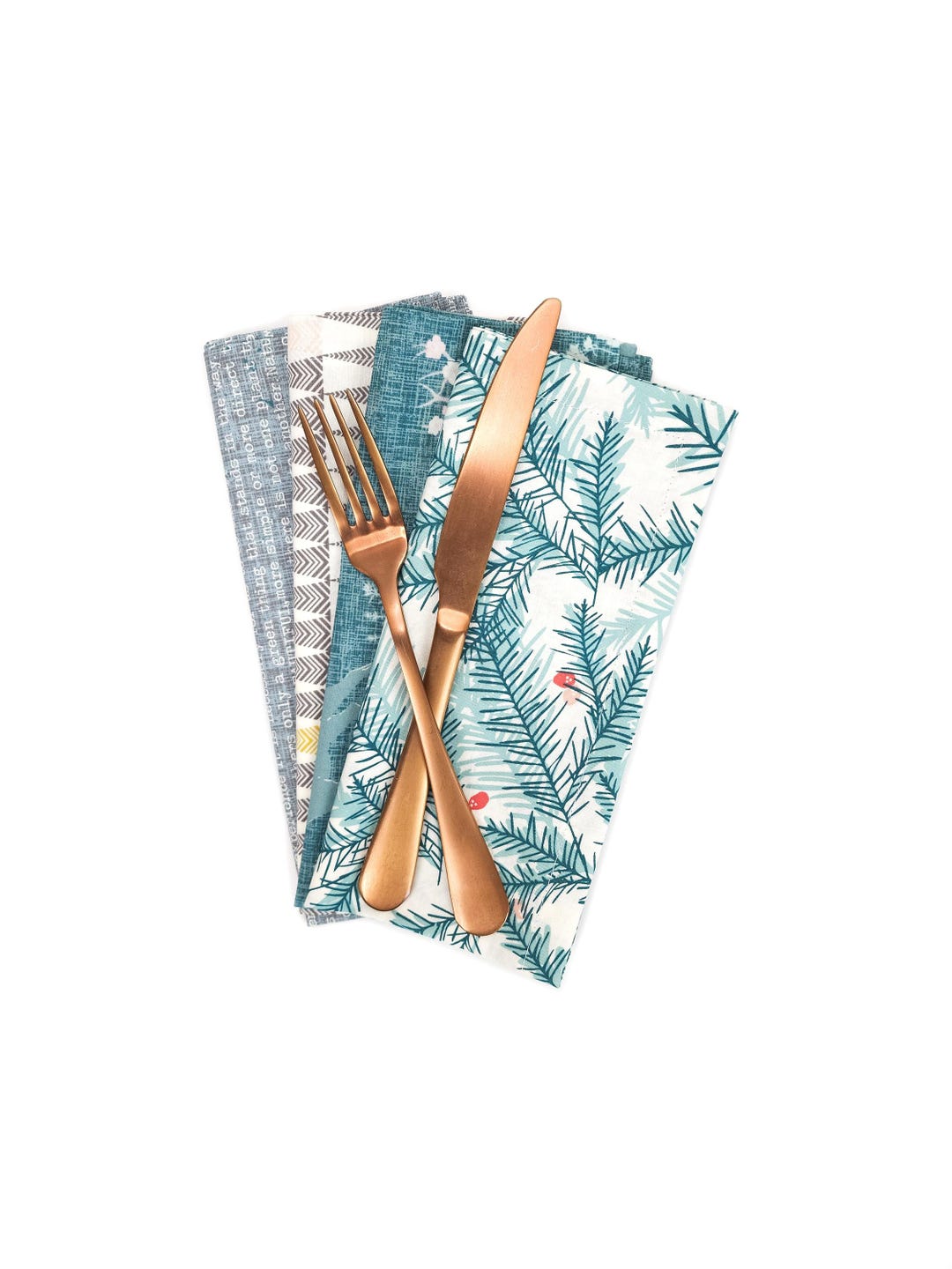 Mix and Match Christmas Napkins, Blue Holiday Napkins, Christmas Cloth ...