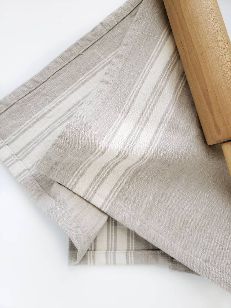 Rustic Tea Towel Grain Sack Hand Towel Classic Kitchen | Etsy
