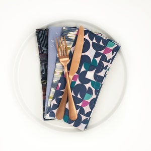Modern Cloth Napkins, Set of 4 Cloth Napkins, Purple Modern Napkins - Etsy