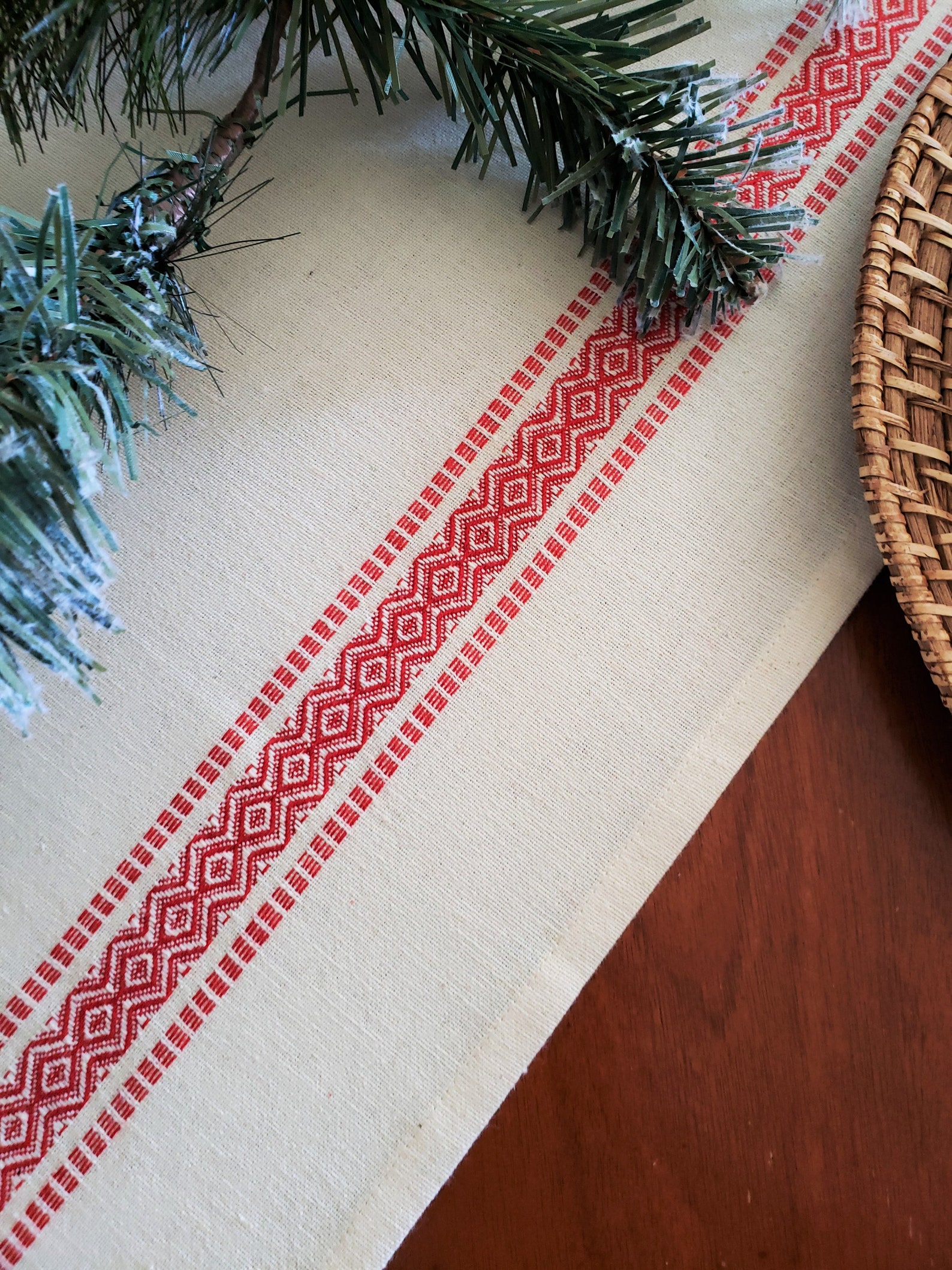 Ivory Christmas Table Runner Scandinavian Christmas Runner | Etsy