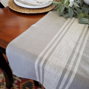 Gray Table Runner Farmhouse Table Runner Gray and White | Etsy