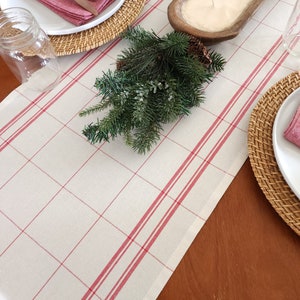 Red and Ivory Plaid Table Runner Christmas Plaid Table Runner - Etsy