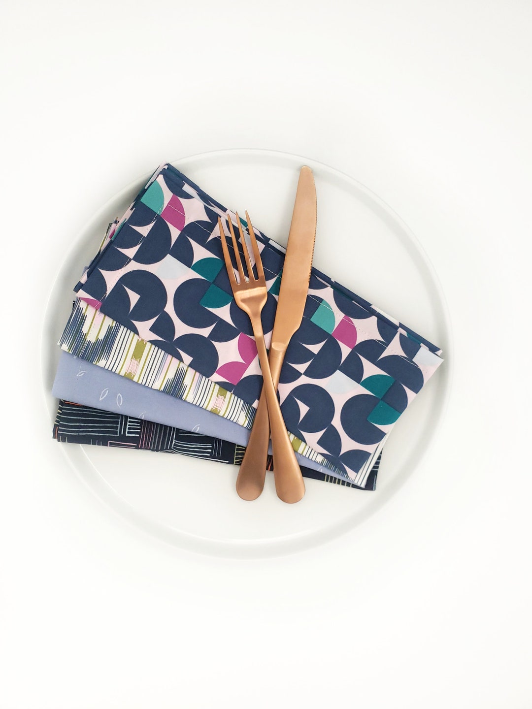 Modern Cloth Napkins, Set of 4 Cloth Napkins, Purple Modern Napkins - Etsy