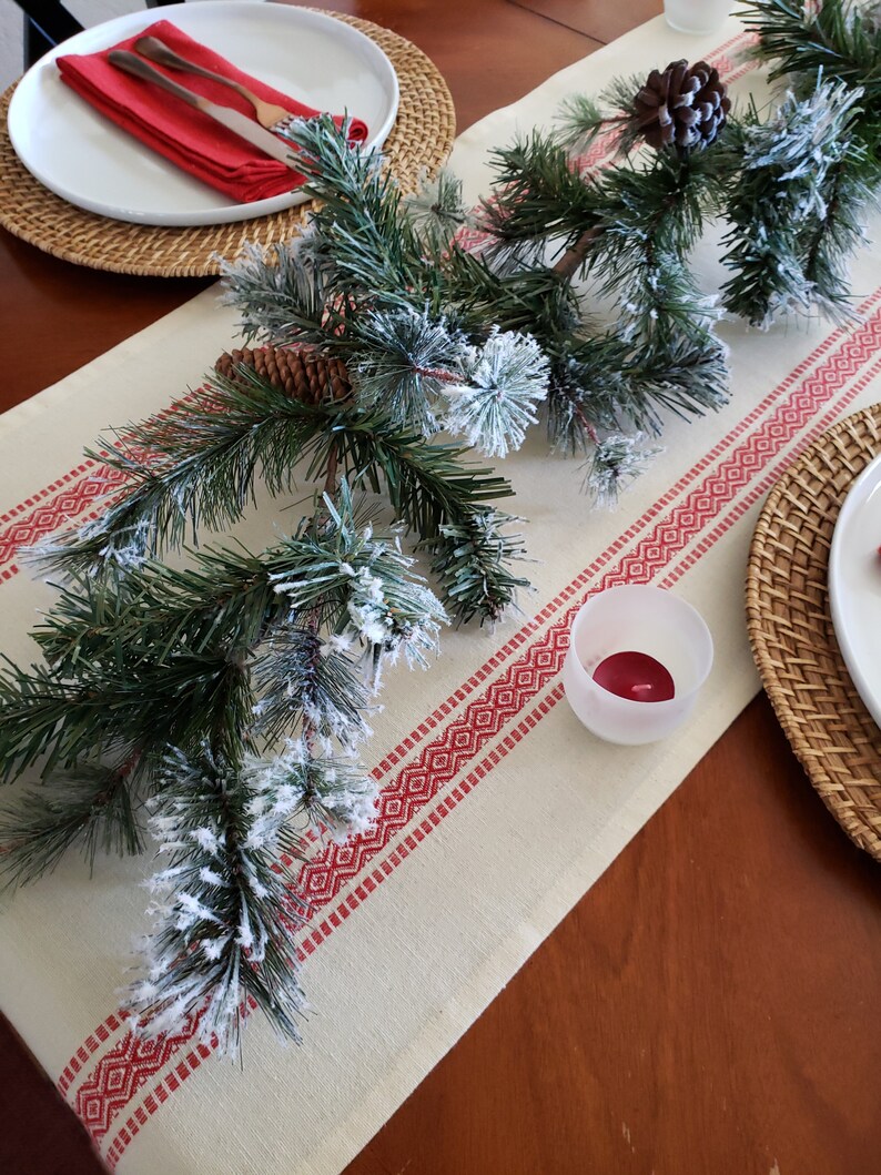 Ivory Christmas Table Runner Scandinavian Christmas Runner | Etsy