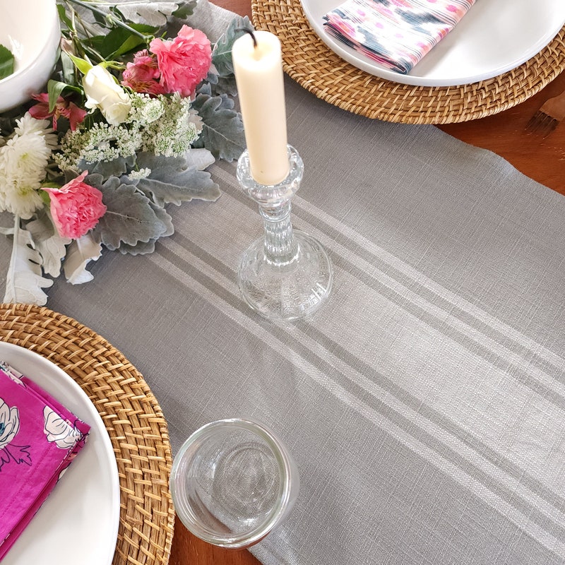 Gray Table Runner - Etsy