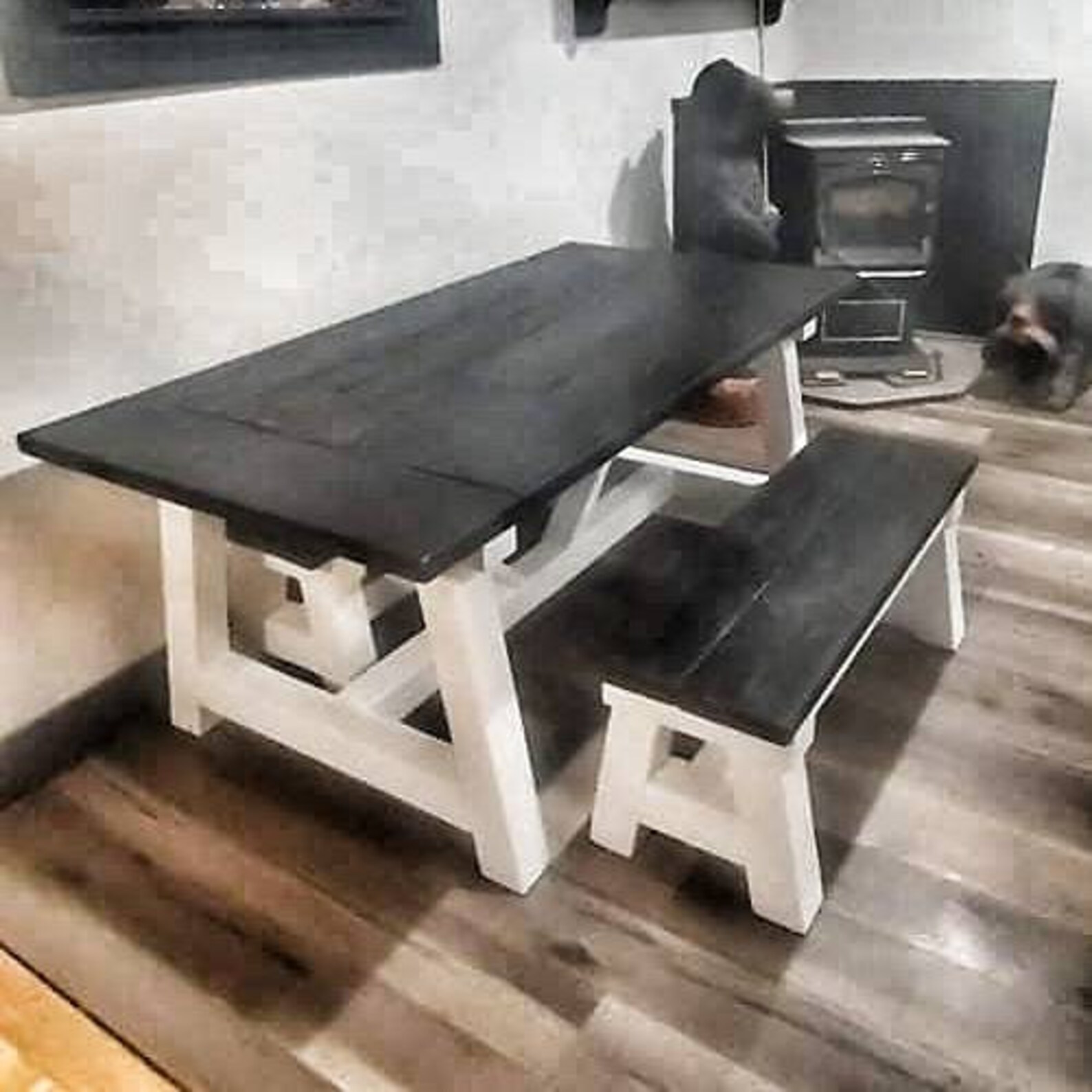 Custom Built Farmhouse Style Dining Kitchen Table and Matching - Etsy