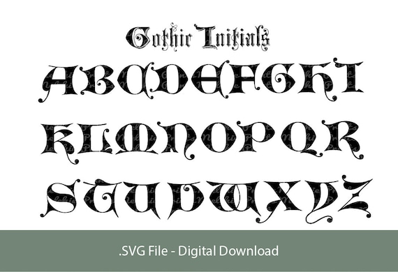 SVG Gothic Font Alphabet Letters SVG File Digital Download - Etsy Australia