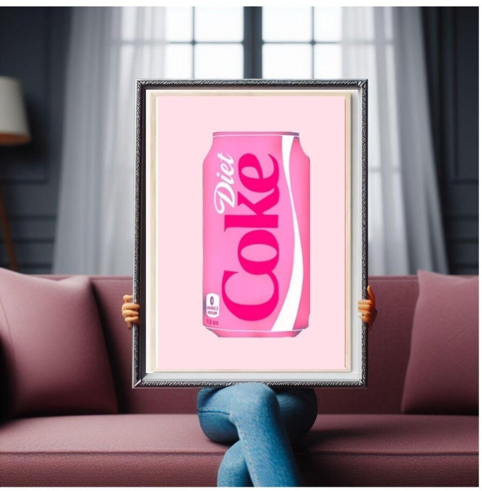Pink Preppy Diet Coke Wall Art, Preppy Room Decor, Dorm Room Art ...