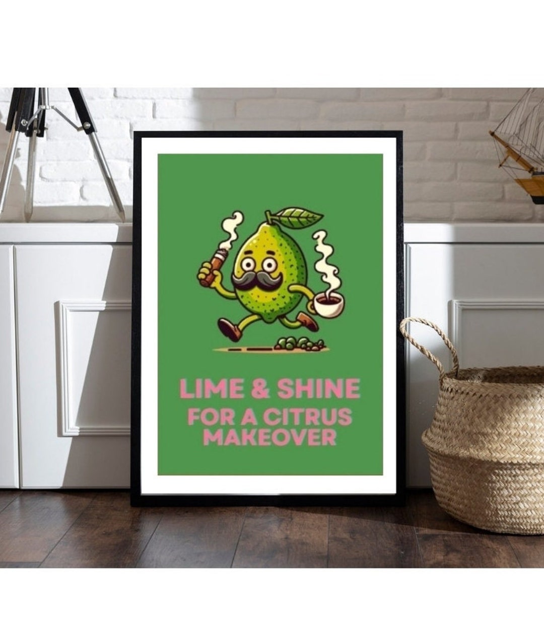 LIMES Wall Art, Vintage Food Art Print, Trendy Citrus Fruit Poster ...