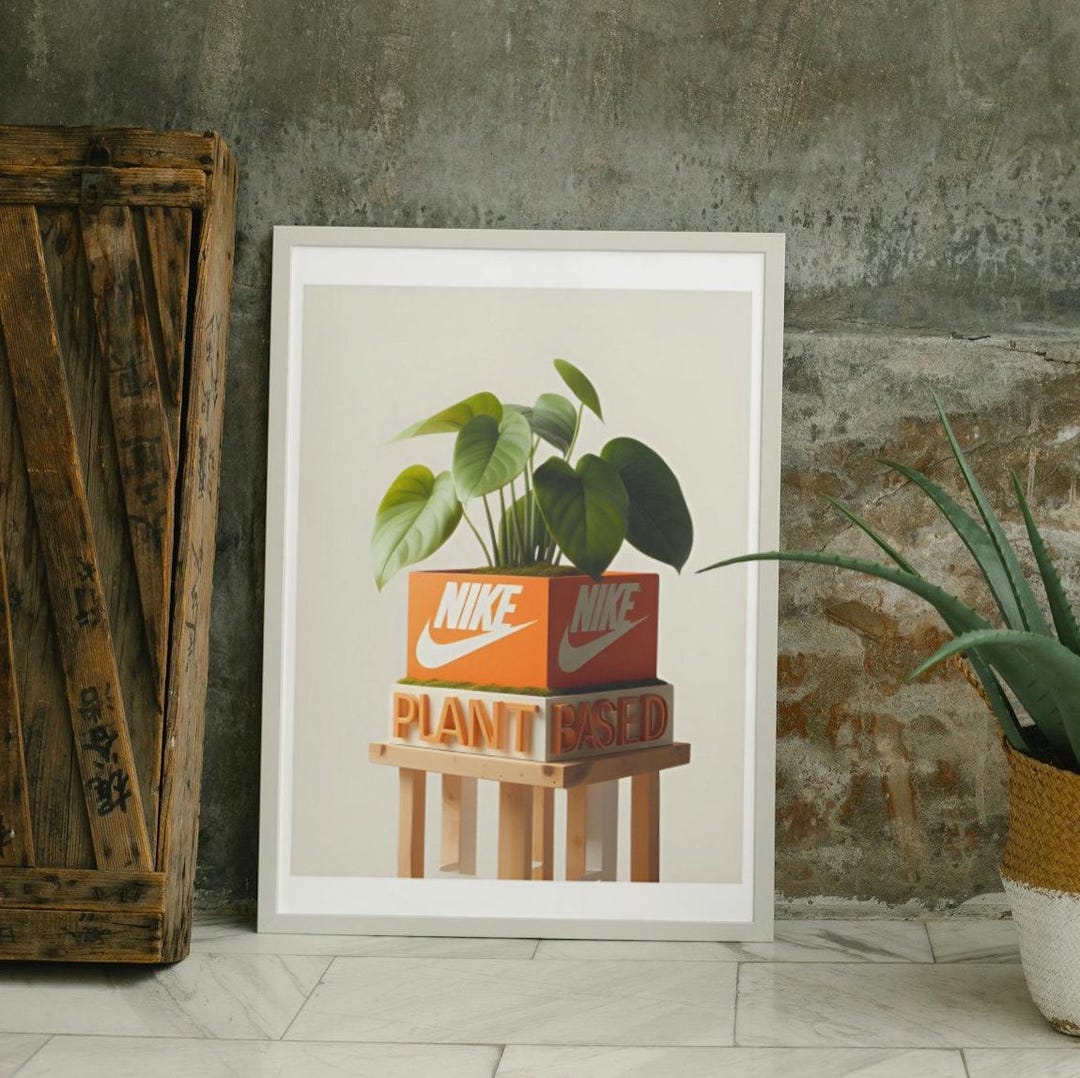 Monstera Nike Plant Printable Wall Art, Sneaker Box Poster, Minimalist ...