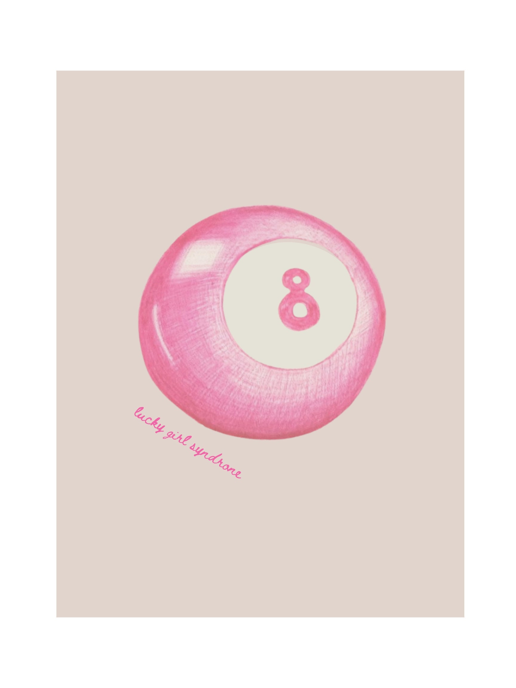 Vintage Pool Ball Print, Lucky 8 Ball Wall Art, Retro Hand Drawn Poster ...