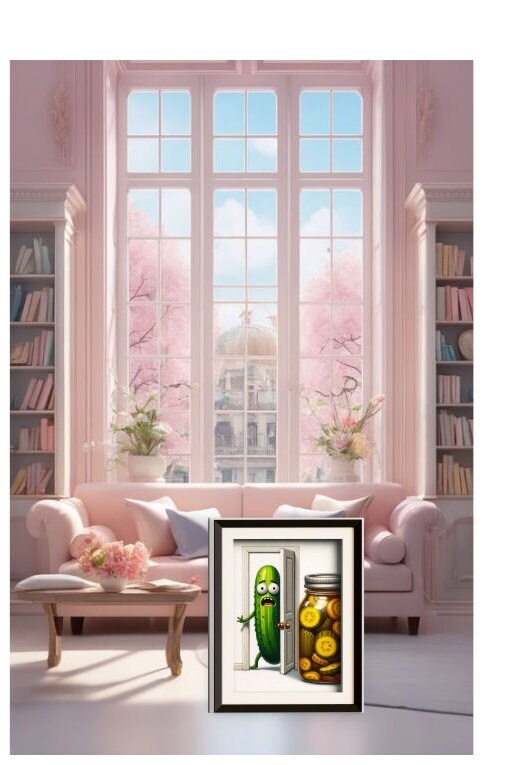 Pickle Art, Printable Wall Art, Whimsical Funny Pickle Watercolor ...
