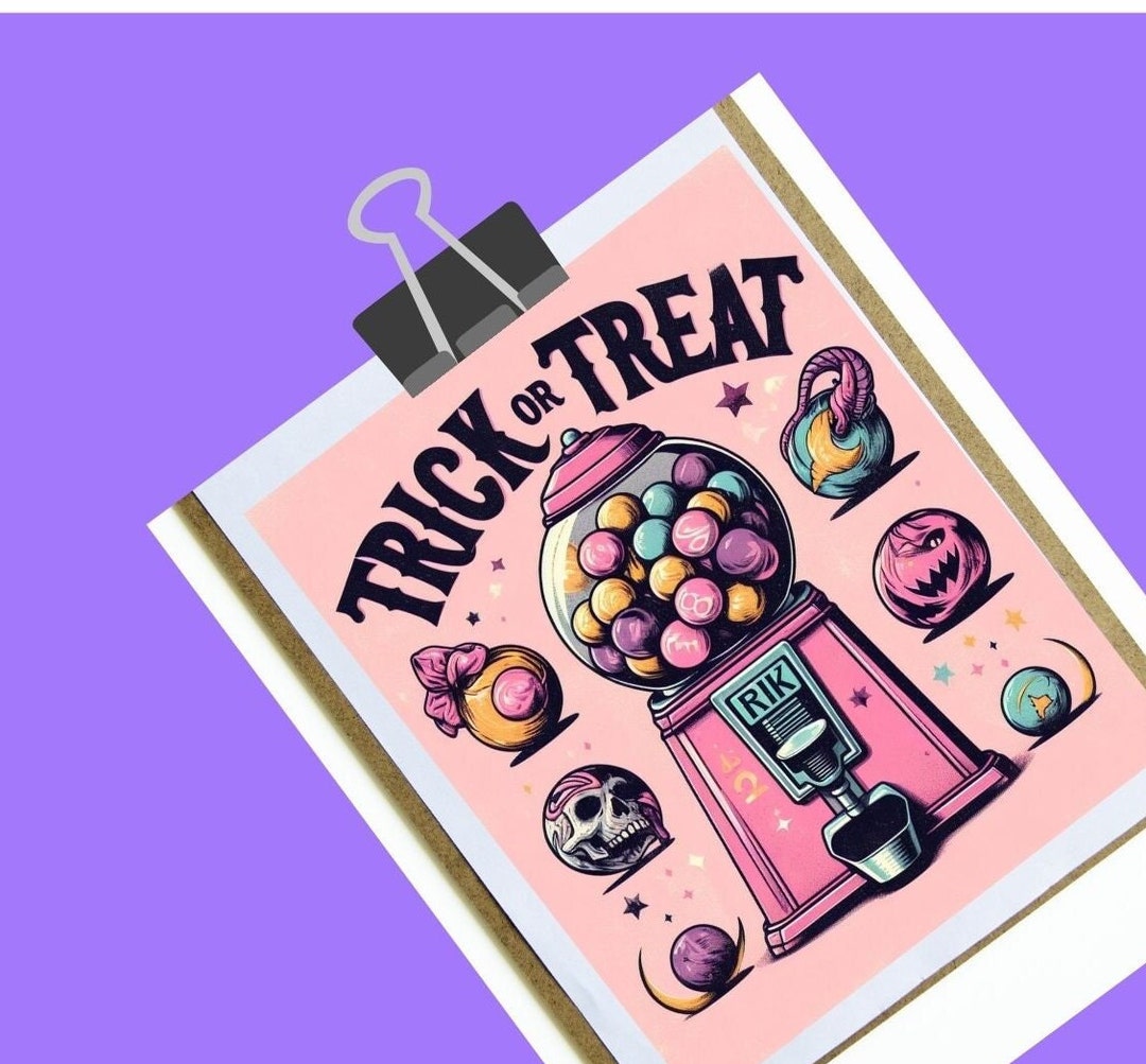 Spooky Gumball Machine Pink Art Print, Pastel Gothic Home Decor, Trick ...