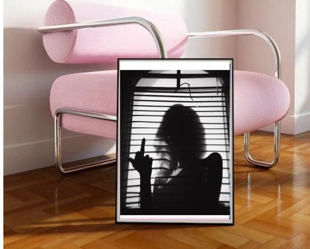 Shadow of Woman Middle Finger Poster Black and White Feminist - Etsy