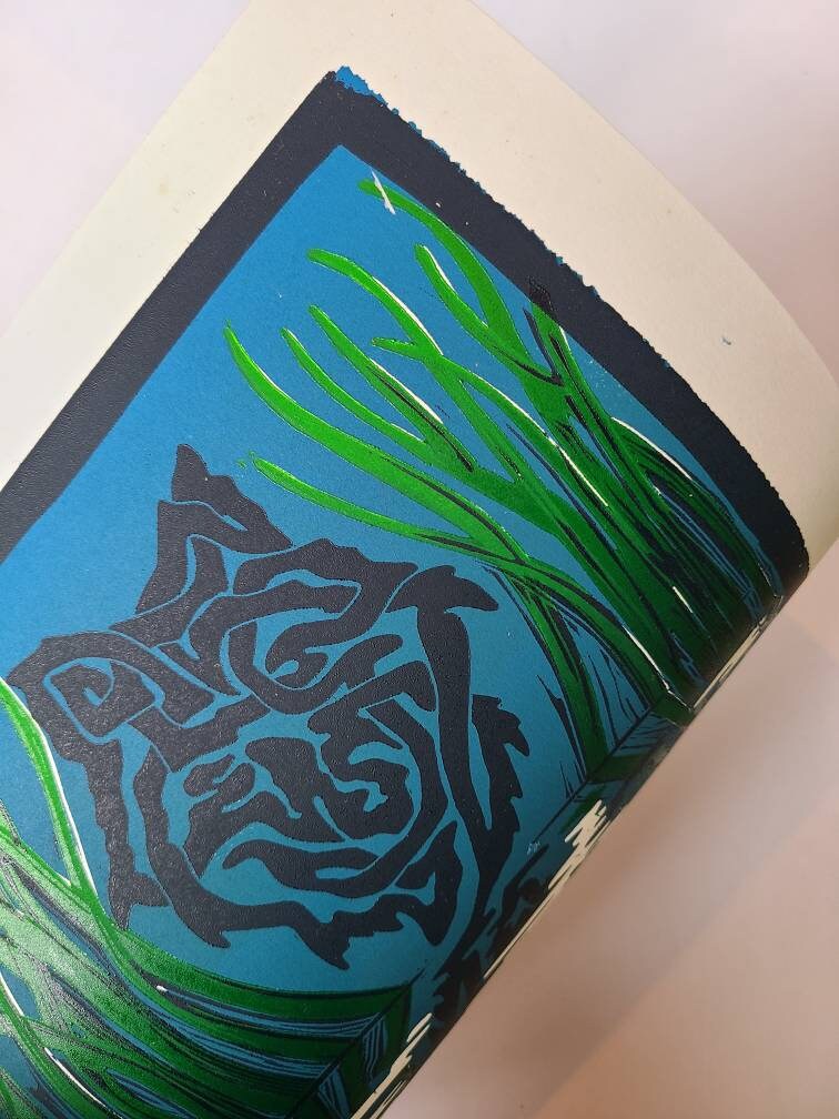 Reflections at the Water Hole Hand Printed Original Lino - Etsy