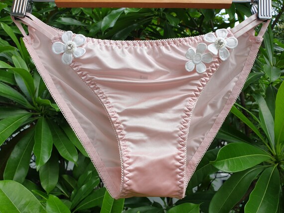 Vintage Silky Satin Panties Shiny Pink Nylon Bikini Sissy Etsy