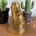 Moai Real Gold Easter Island Statue - 24K Old Gold Head Statue Creative ...