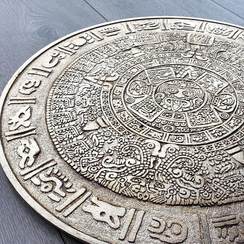 Mayan Empire Calendar Real 24K Gold Ancient Piedra Del Sol - Etsy