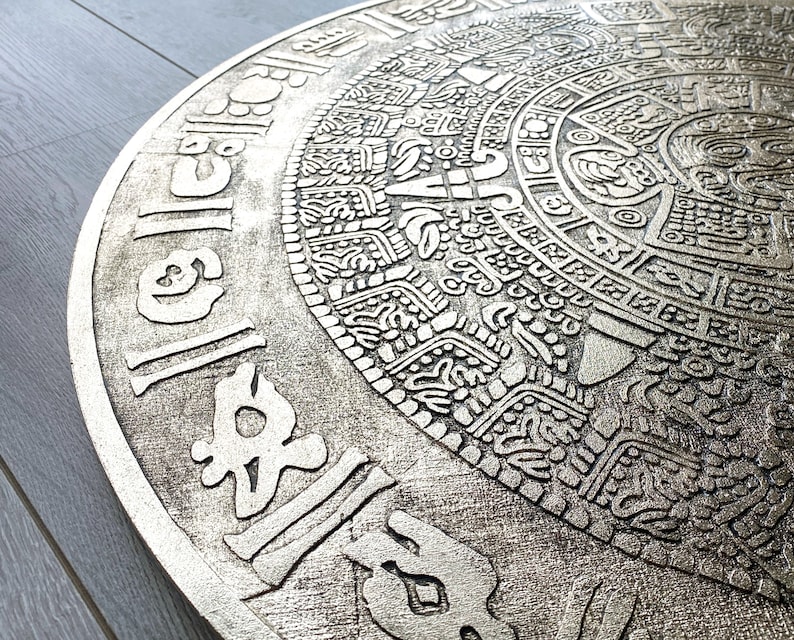 Mayan Empire Calendar Real White Platinum Gold Ancient | Etsy