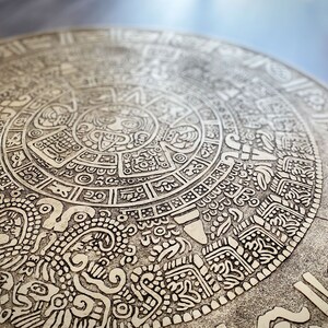 Mayan Empire Calendar Real White Platinum Gold Ancient | Etsy