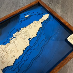 Saint Croix Virgin Island USVI Wooden Map Engraved Bathymetry ...