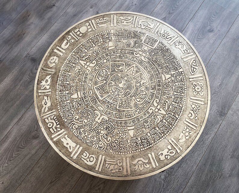 Mayan Empire Calendar Real White Platinum Gold Ancient | Etsy