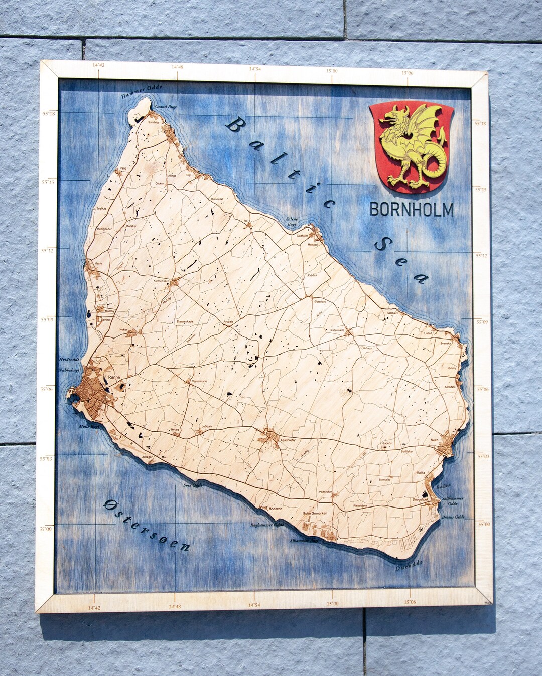 Bornholm Vintage Map / Danish Island Map / 20x24" - Etsy