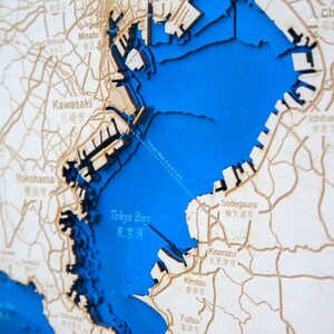 Tokyo Bay 東京湾 16"x 16", 3D Bathymetry-topographic / Wood Sea Art Map - Etsy
