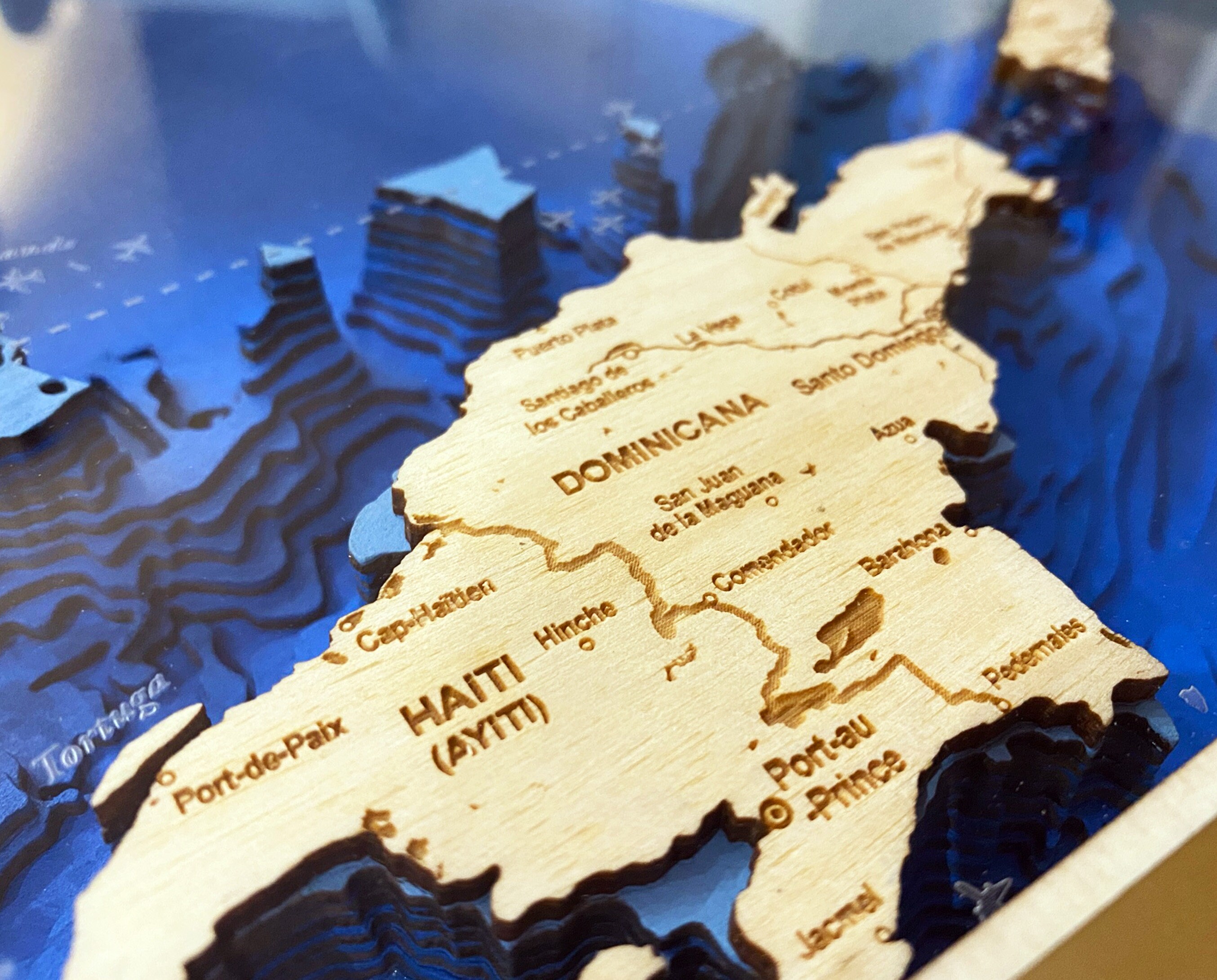Bermuda Triangle 3D Map / 3D Bathymetry-topographic / Wood Sea | Etsy