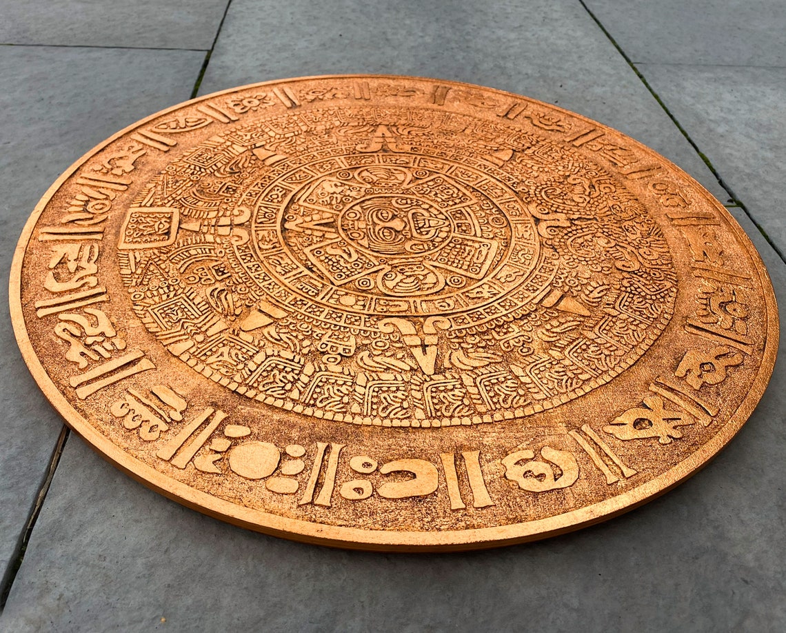 Mayan Empire Calendar Real Copper Ancient Piedra Del Sol - Etsy