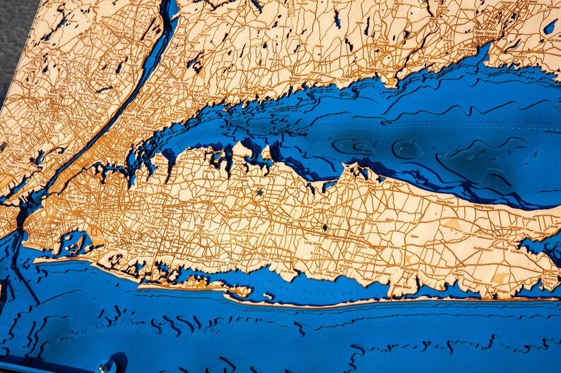 Long Island NYC 16x 32 3D Bathymetry-topographic | Etsy