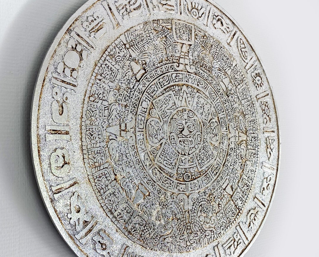 Mayan Empire Calendar Real Silver Gold Ancient Piedra Del - Etsy
