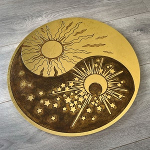 Real Gold Yin Yang Wall Art Decoration | Chinese Cosmology House Decor ...